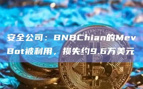 安全公司：BNBChian的MevBot被利用，损失约9.6万美元图标