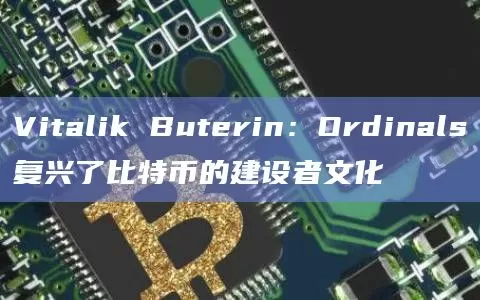 VitalikButerin：Ordinals复兴了比特币的建设者文化图标