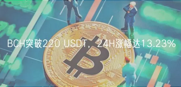 BCH突破220USDT，24H涨幅达13.23%图标