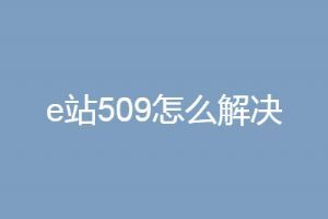 e站绿色版1.9.7.11为什么出现509